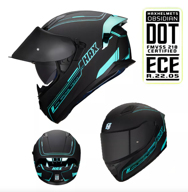 Outlet Casco Hax Obsidian 1.0 Turquesa Con 22.05